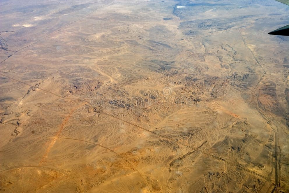 Desert, Egiped, Sand, Plane Stock Photo - Image of river, flight: 1301022