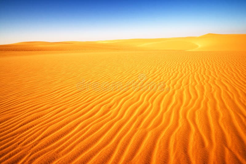 Desert Panorama - Sand Dunes - Sahara, Libya Stock Image - Image of ...
