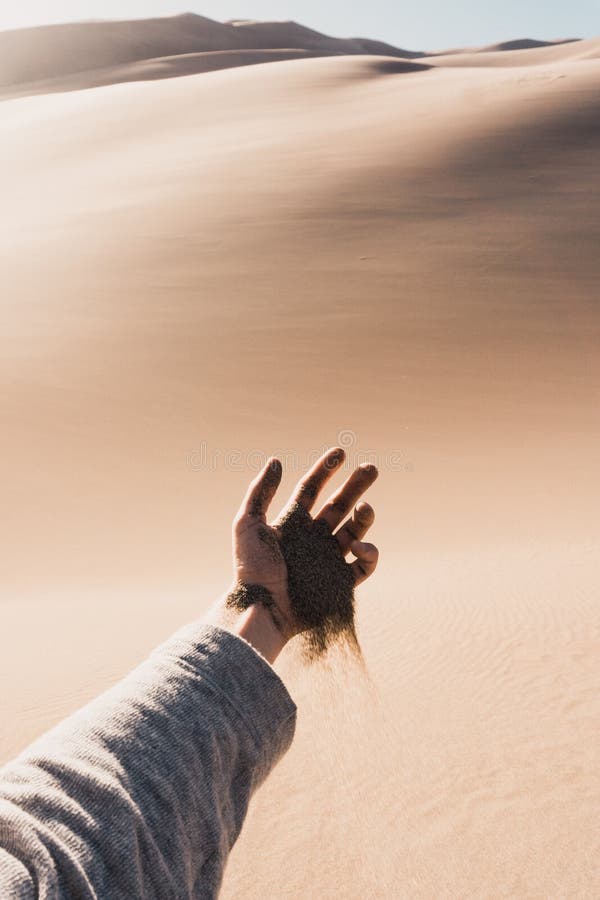 Desert, Erg, Hand, Sand stock photo. Image of vacation - 100651364
