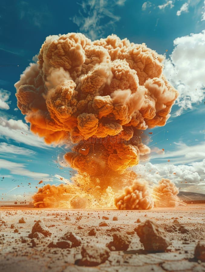 Desert Explosion stock photo. Image of sandy, dusty - 374978780