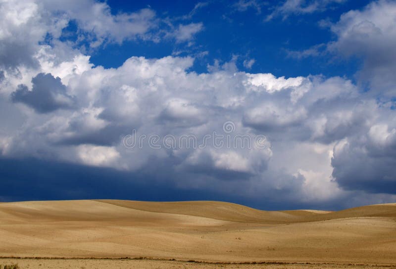 Desert Field and Sky with Clouds Stock Image - Image of cathedral, blue ...
