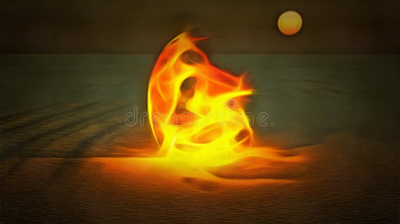 Desert fire stock illustration. Illustration of graphic - 106455155