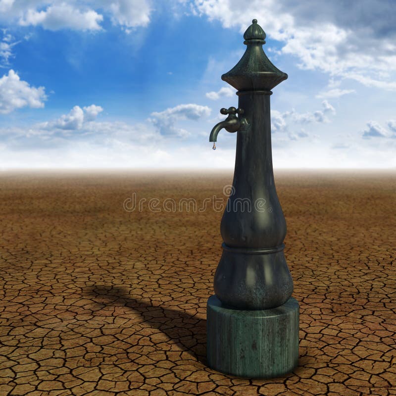 Desert fountain stock illustration. Illustration of concept - 17916287