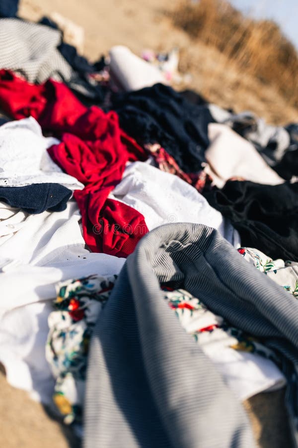 Desert Full of Used Clothes and Textile Dump Stock Image - Image of ...