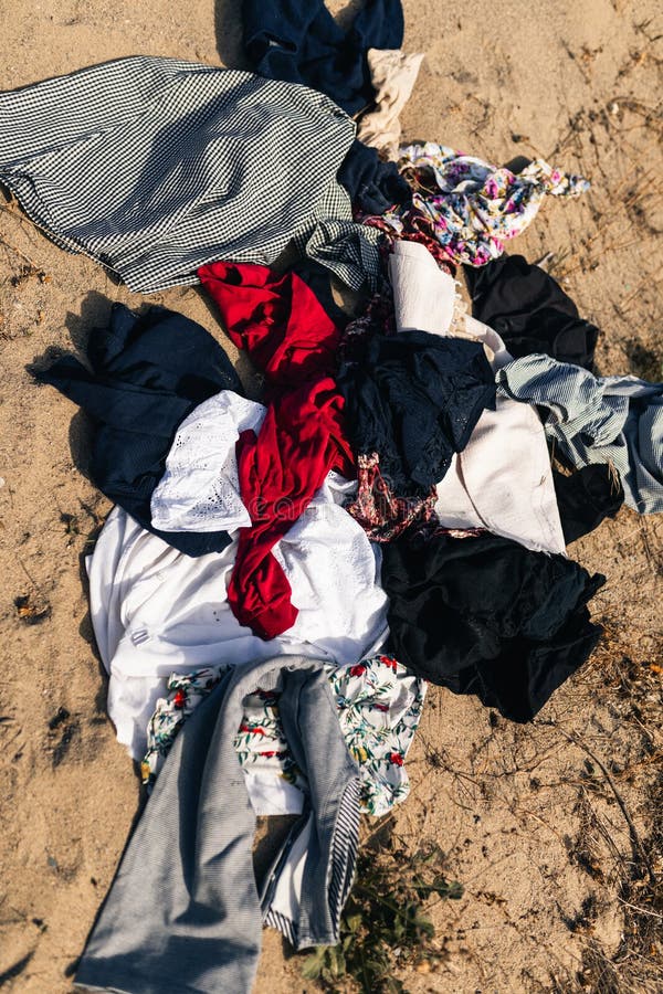 Desert Full of Used Clothes and Textile Dump Stock Image - Image of ...