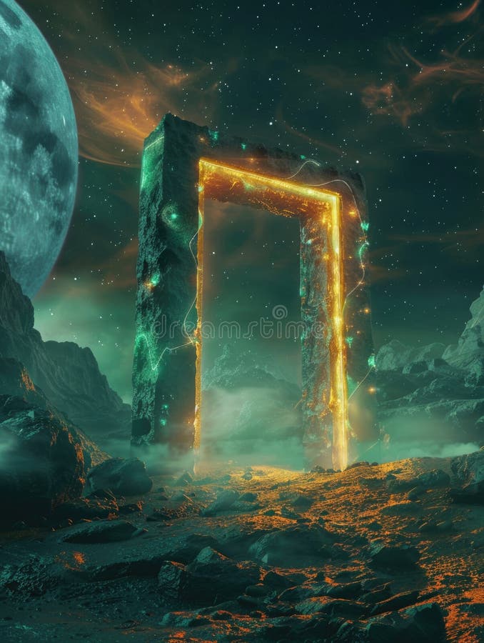 Desert Gate at Full Moon stock photo. Image of nighttime - 375042042