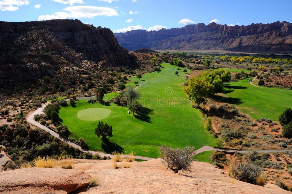 Desert Golf Course stock photo. Image of cottonwood, landscape - 16901584