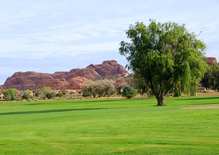 Desert Golf Course stock image. Image of scenery, path - 16945677