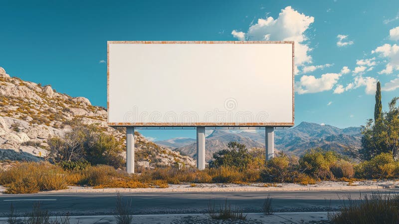 Desert Highway Billboard Mockup for Large-scale Advertising Stock ...