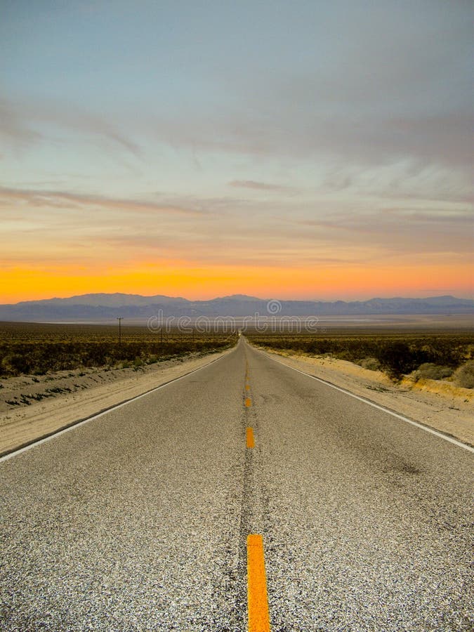 Desert Highway at Sunset stock image. Image of highway - 13592677