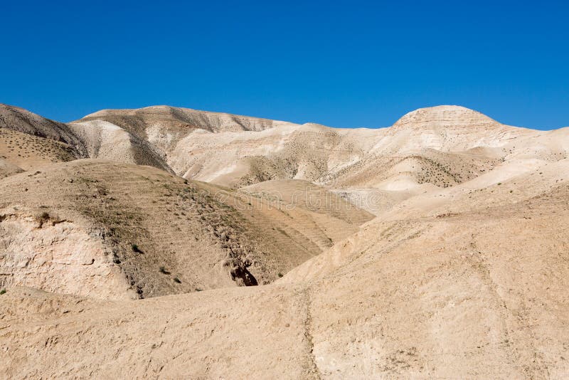 Desert Hills on Blue Sky Background Stock Photo - Image of beautiful ...
