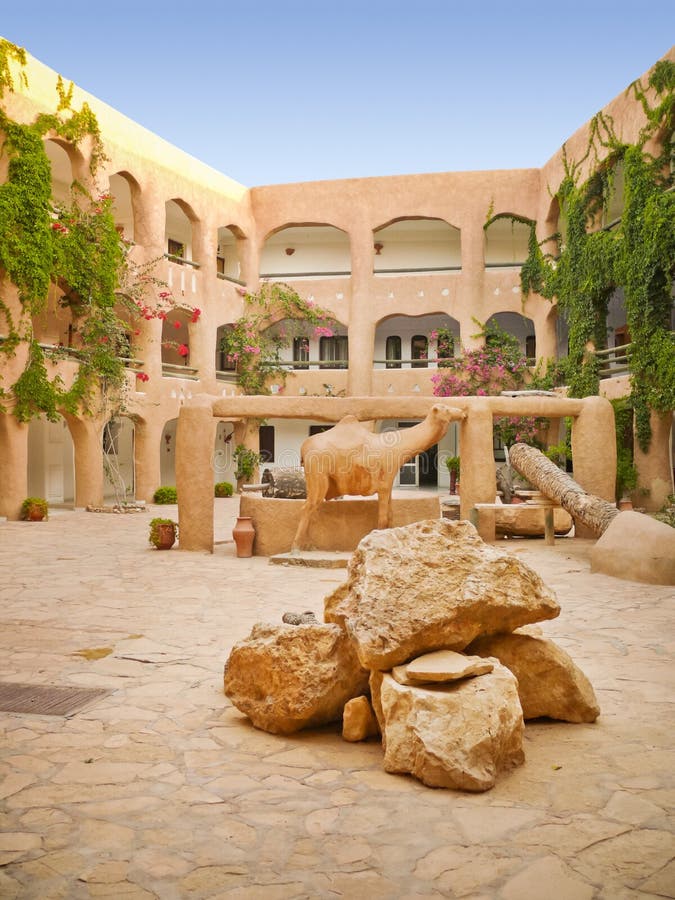 Desert Hotel in Sahara Oasis Stock Image - Image of matmata, building ...