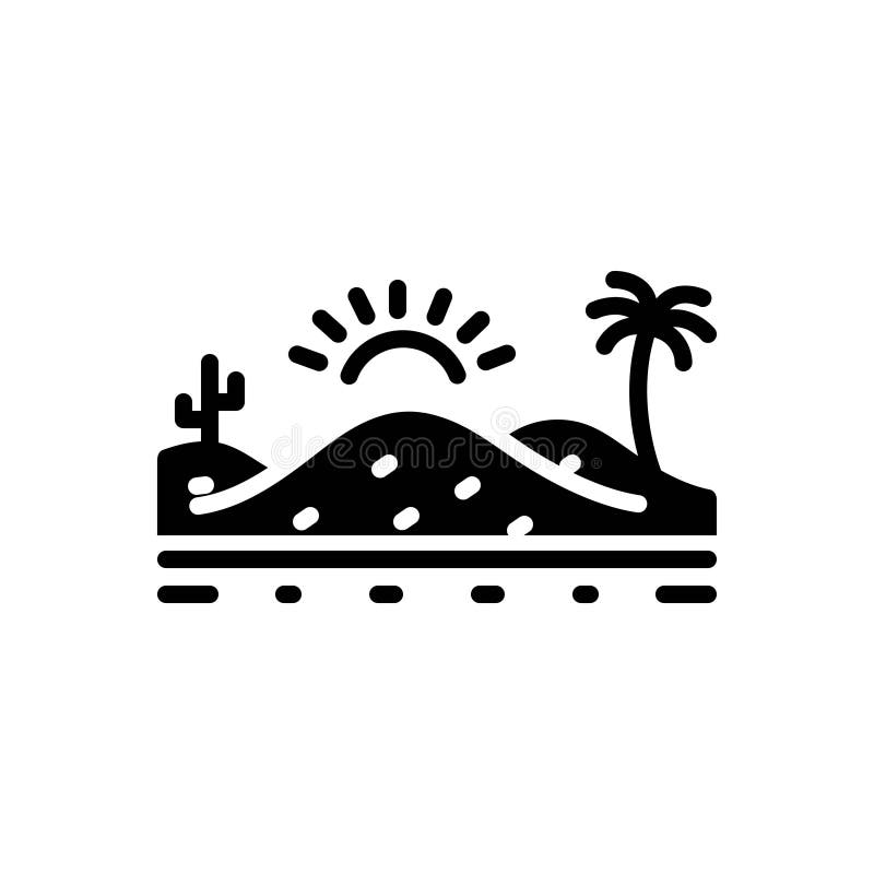 Black Solid Icon for Desert, Sand and Sandbar Stock Vector ...