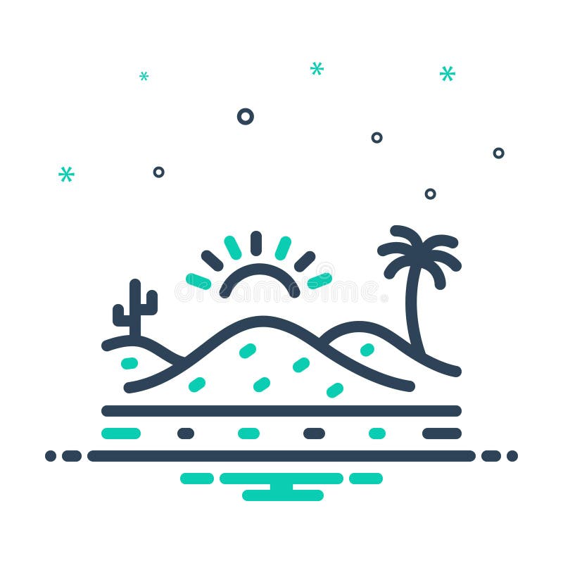 Mix Icon for Desert, Sand and Sandbar Stock Illustration - Illustration ...