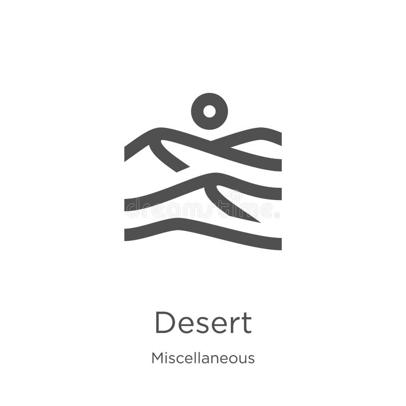 Desert Icon Vector from Miscellaneous Collection. Thin Line Desert ...