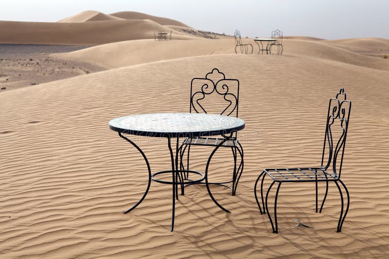 Desert tables and chairs stock photo. Image of nature - 26819522