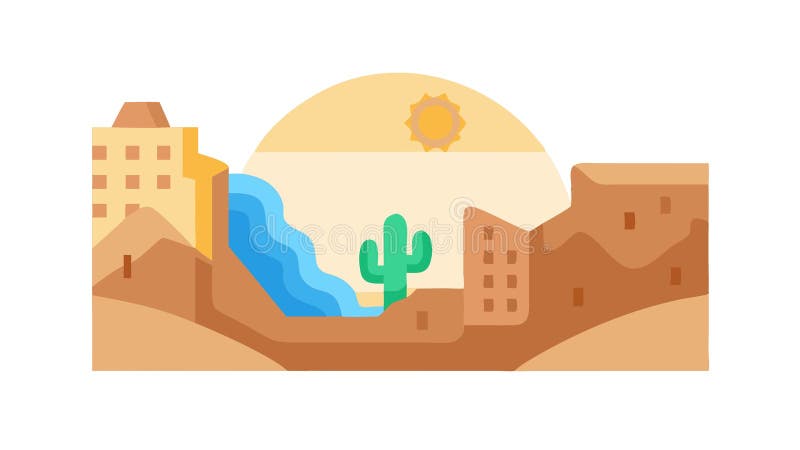 Desert Landscape or Arid Environment Vector, Vector Design Generative ...