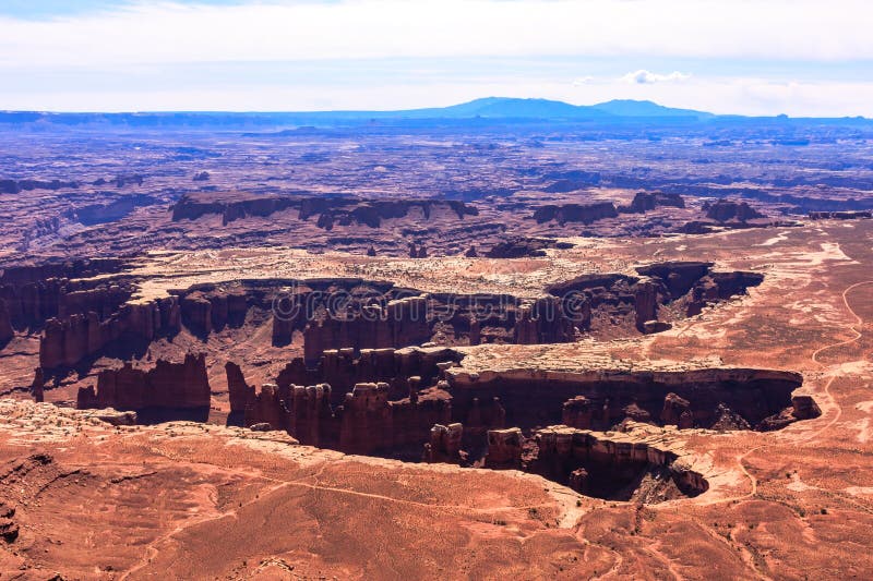 A Desert Landscape with a Canyon in the Middle Stock Image - Image of ...