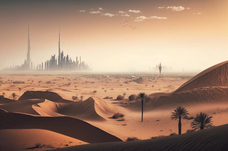 Desert Landscape. Created with Generative Ai Technology Stock ...