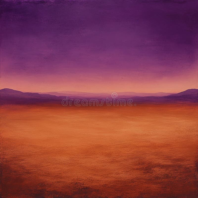 A Desert Landscape at Dusk Featuring a Gradient Sky Stock Illustration ...