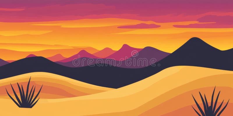 A Desert Landscape with Endless Dunes of Golden Sand Under a Dramatic ...