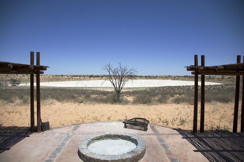 Desert Landscape with Fire Pit Stock Image - Image of calm, barren ...