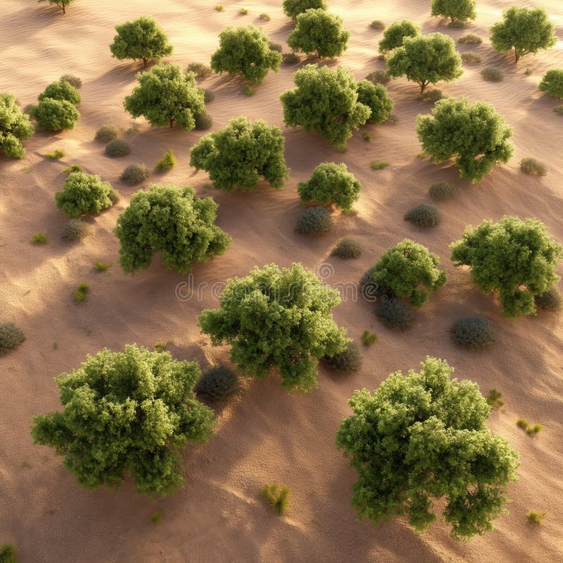 Desert Landscape with Haloxylon Ammodendron Trees Stock Image - Image ...