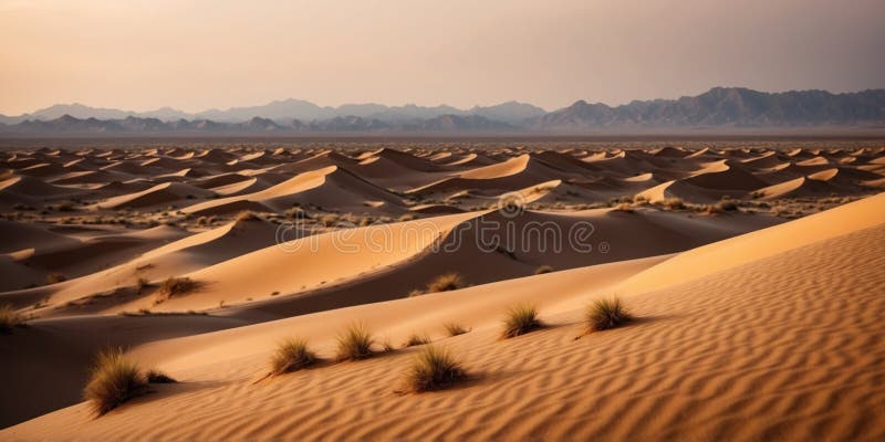 The Desert Landscape with High Sand Dunes Picture. Stock Image - Image ...