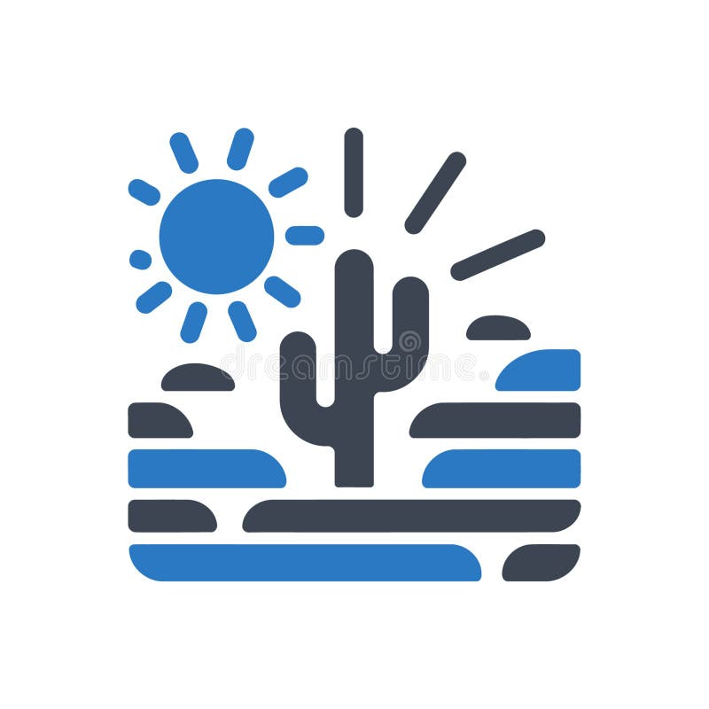 Desert Landscape Icon stock vector. Illustration of symbol - 361702532