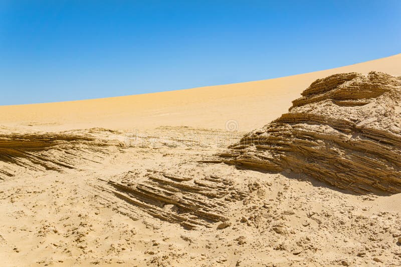 Desert Landscape, Layered Deposits in the Sandy Desert Stock Image ...