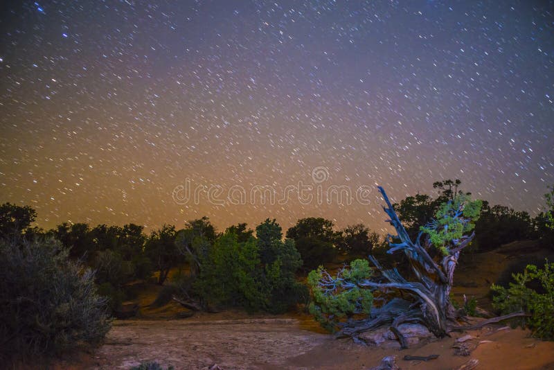 Desert Landscape at night stock image. Image of sandstone - 41443011