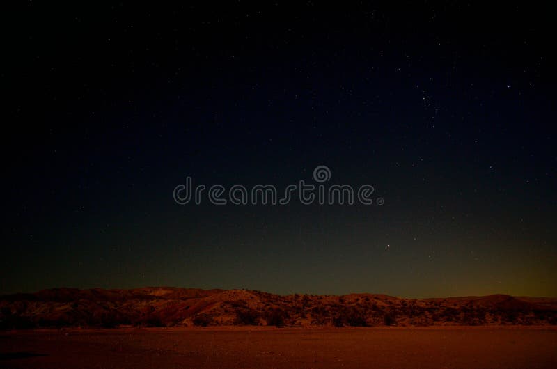 A Desert Landscape at Night Stock Image - Image of hills, night: 75827127