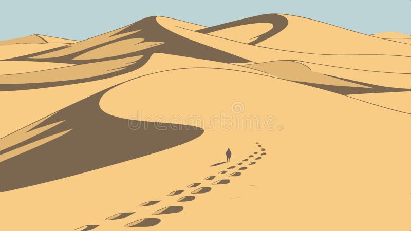 Desert Landscape, Sand Dunes, Arid Climate, and Dry Environment Vector ...