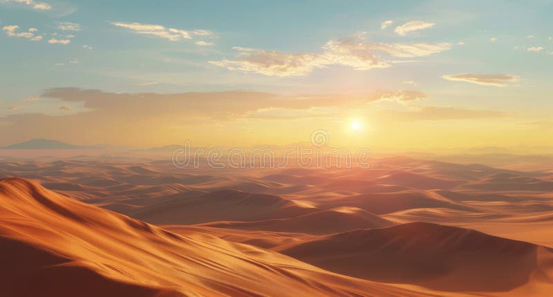Desert Landscape with Sand Dunes and Blue Sky Stock Photo - Image of ...