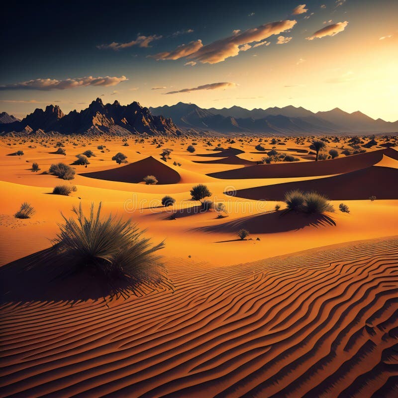 Desert Landscape with a Hole in the Ground. Generative Ai Stock Photo ...
