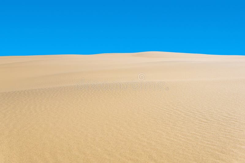 Desert Landscape, Sand Dunes Under Blue Sky Stock Image - Image of ...