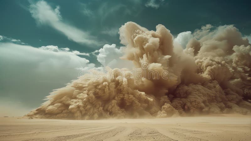 Desert Landscape with a Sandstorm. Generative AI Stock Image - Image of ...