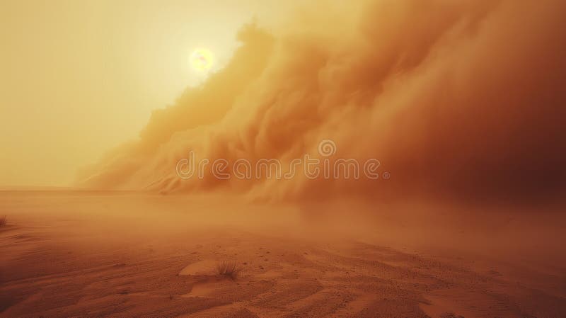 Desert Landscape with a Sandstorm. Generative AI Stock Photo - Image of ...