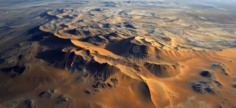Desert Landscape in a Satellite Image, Featuring Relief Terrain As the ...