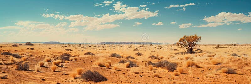 Desert Landscape with Sparse Vegetation, Harsh and Arid Environment ...