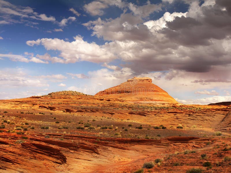 Desert Landscape Sunset Trail, Arizona Stock Image - Image of dramatic ...