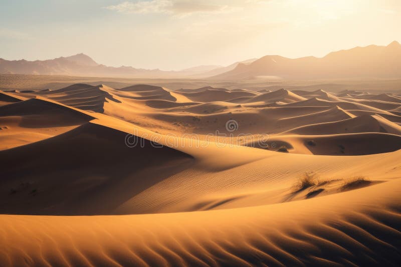 Desert Landscape with Towering Dunes, the Wind Creating Mesmerizing ...
