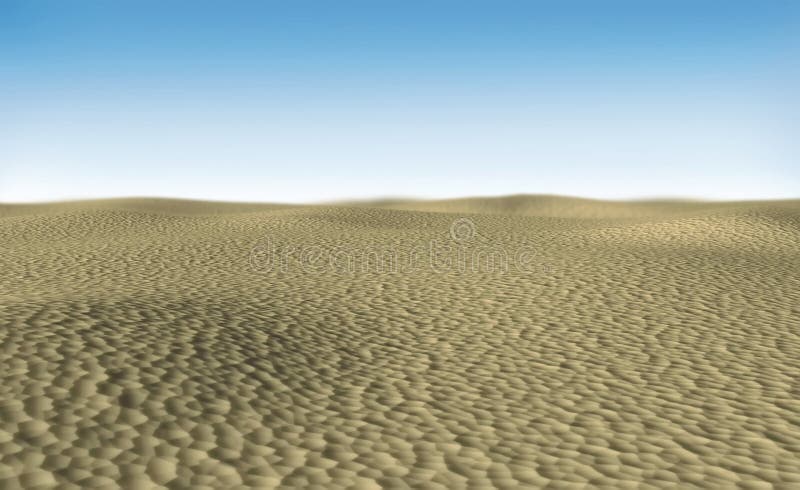 Desert Landscape Under Sun Light - 3D Rendered Image Stock Illustration ...