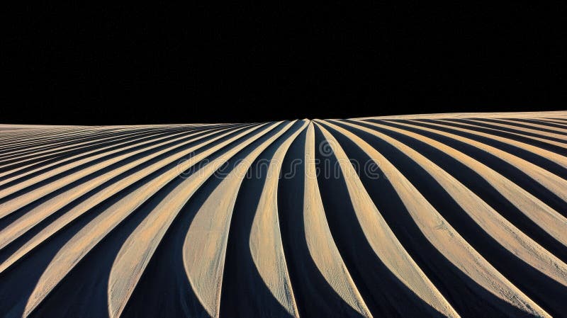 A Desert Landscape with a Unique Pattern of Curved Lines. Stock Photo ...