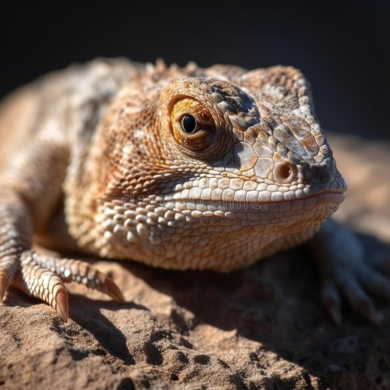 Desert Lizard Basking in Harsh Sunlight Stock Illustration ...