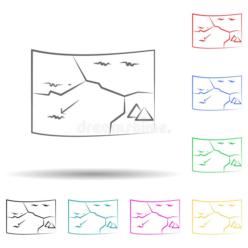 Desert Map Multi Color Set Icon. Simple Thin Line, Outline Vector of ... Desert Map Multi Color Set Icon. Simple Thin Line, Outline Vector of ...