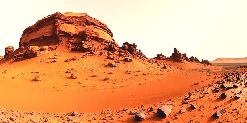 Desert Mars Landscapes with Sand and Rocks. Generative AI Stock ...