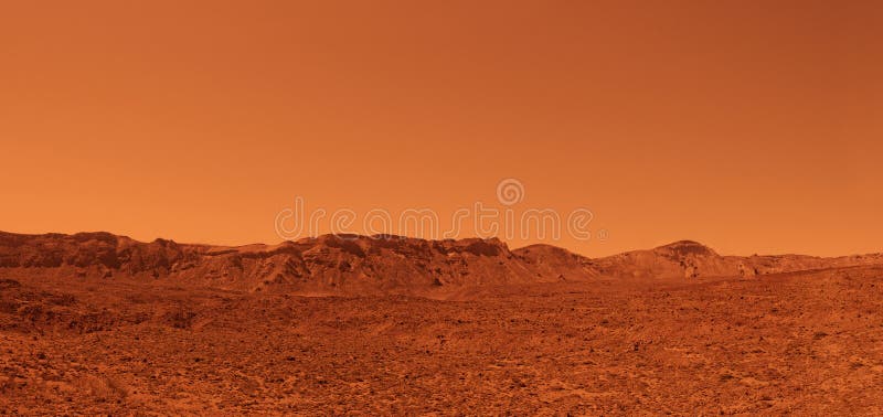 Desert Mars Mountains with a Striking Red Colour Stock Photo - Image of ...