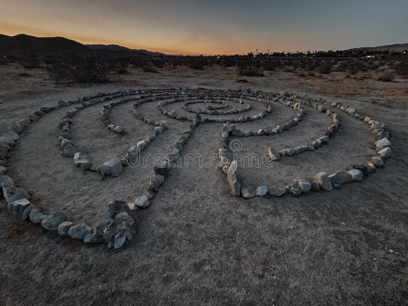 Desert maze sunset stock image. Image of sand, coast - 227778283