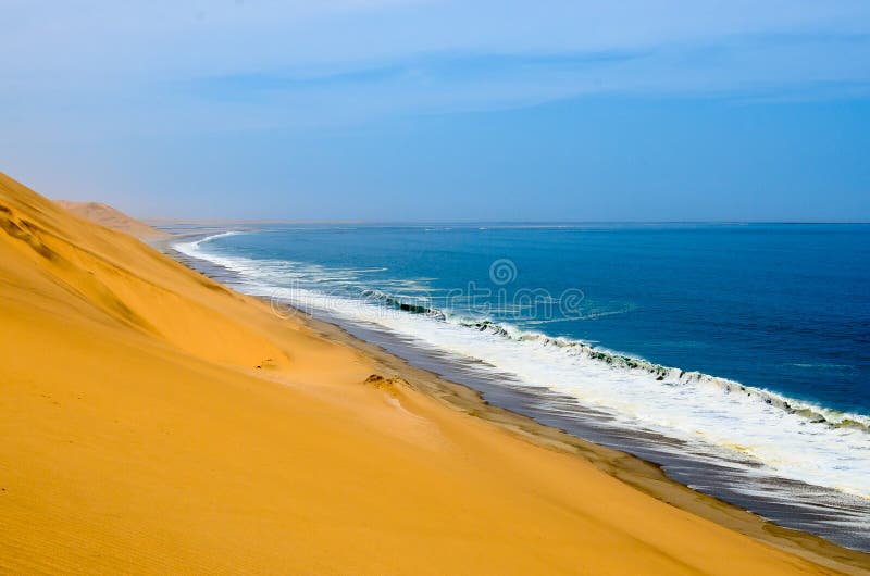 Desert meets the ocean stock image. Image of ocean, desert - 69974819